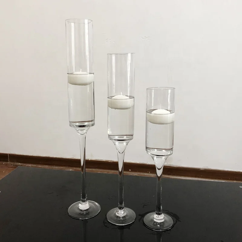 3-Set Tall Stem Glass Candle Holders – Elegant Votive, Tealight ...