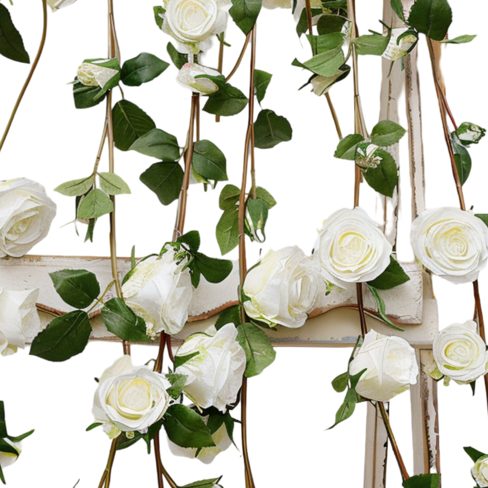 White Rose Flower Garland 1.5m | Wedding Superstore