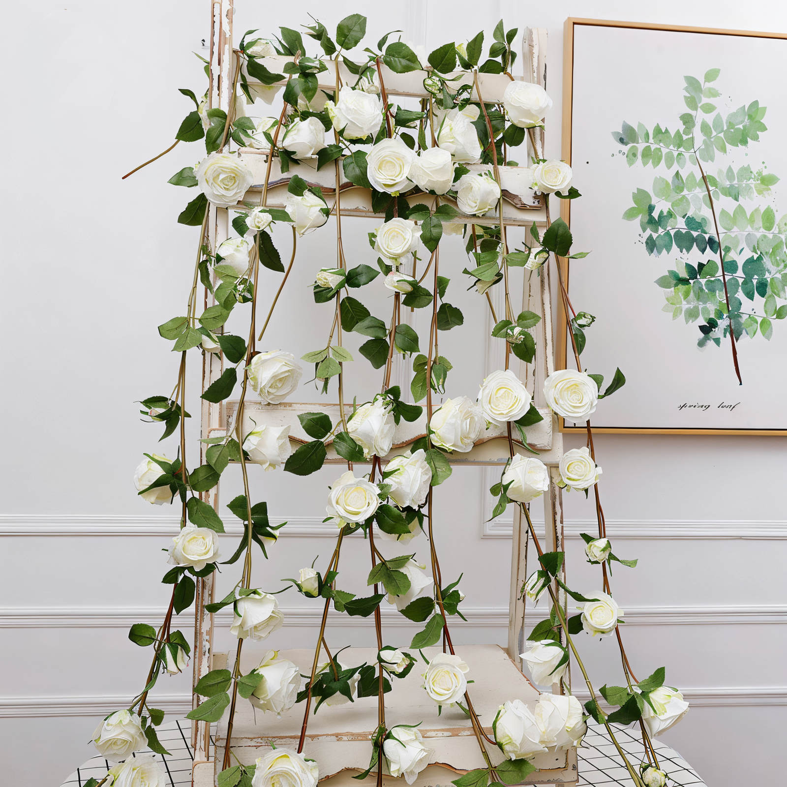 White Rose Flower Garland 1.5m | Wedding Superstore